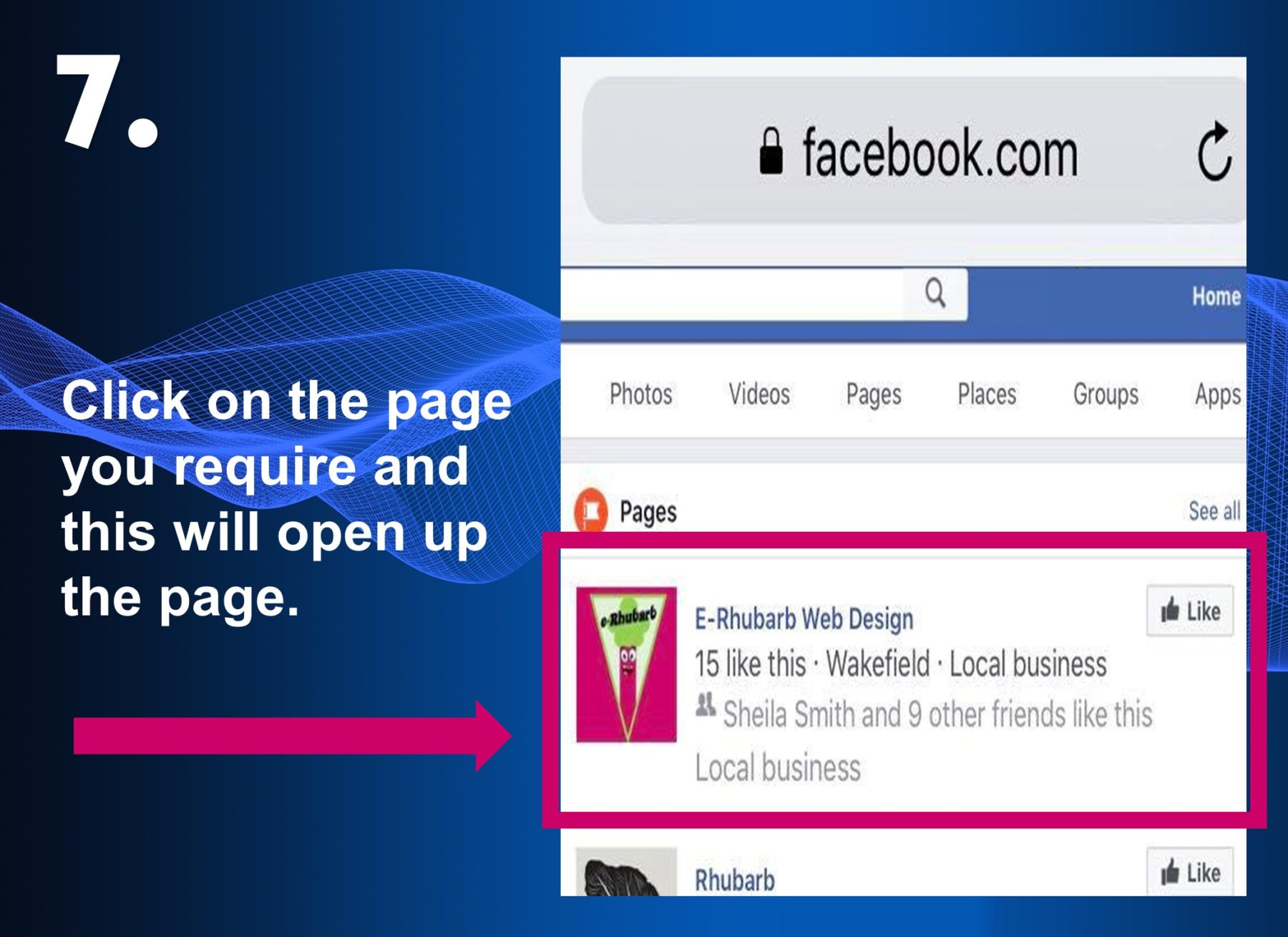 Liking a Facebook Page from a business Facebook Page on a iphone